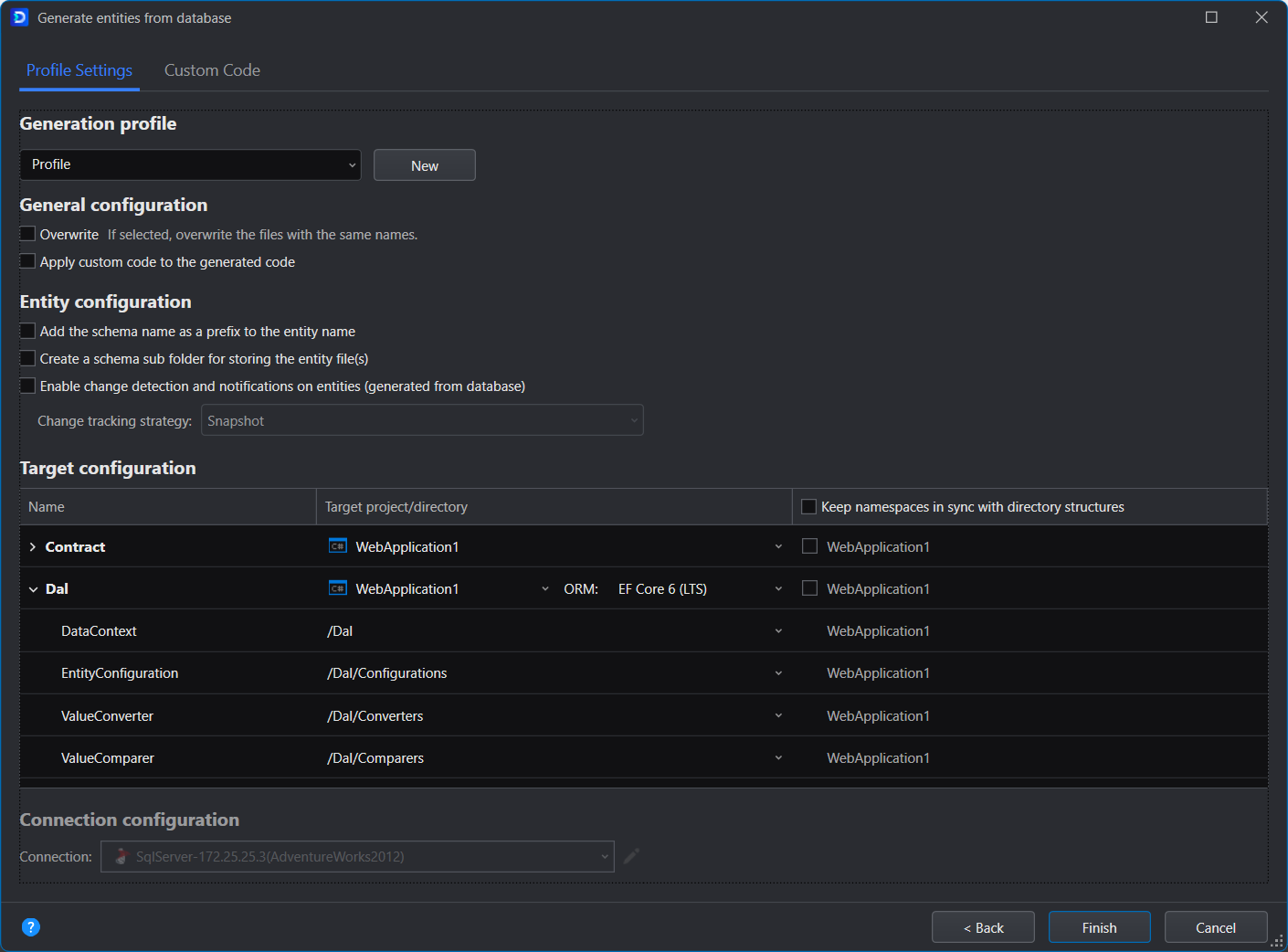 EF Core Sidekick: Using this extension for auto code generation